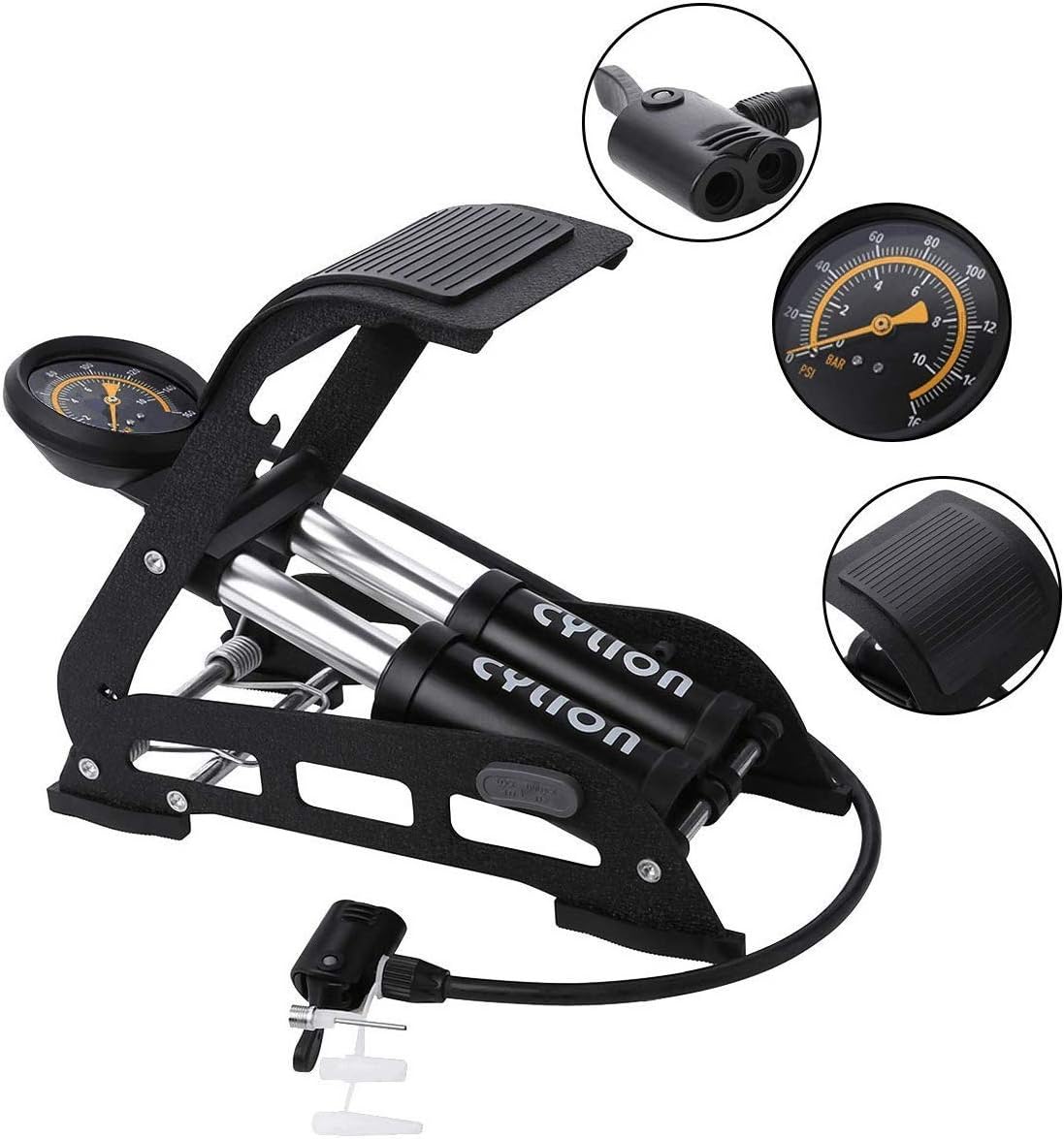 Double Cylinder Foot Air Pump, Precision Pressure Gauge High Pressure ...