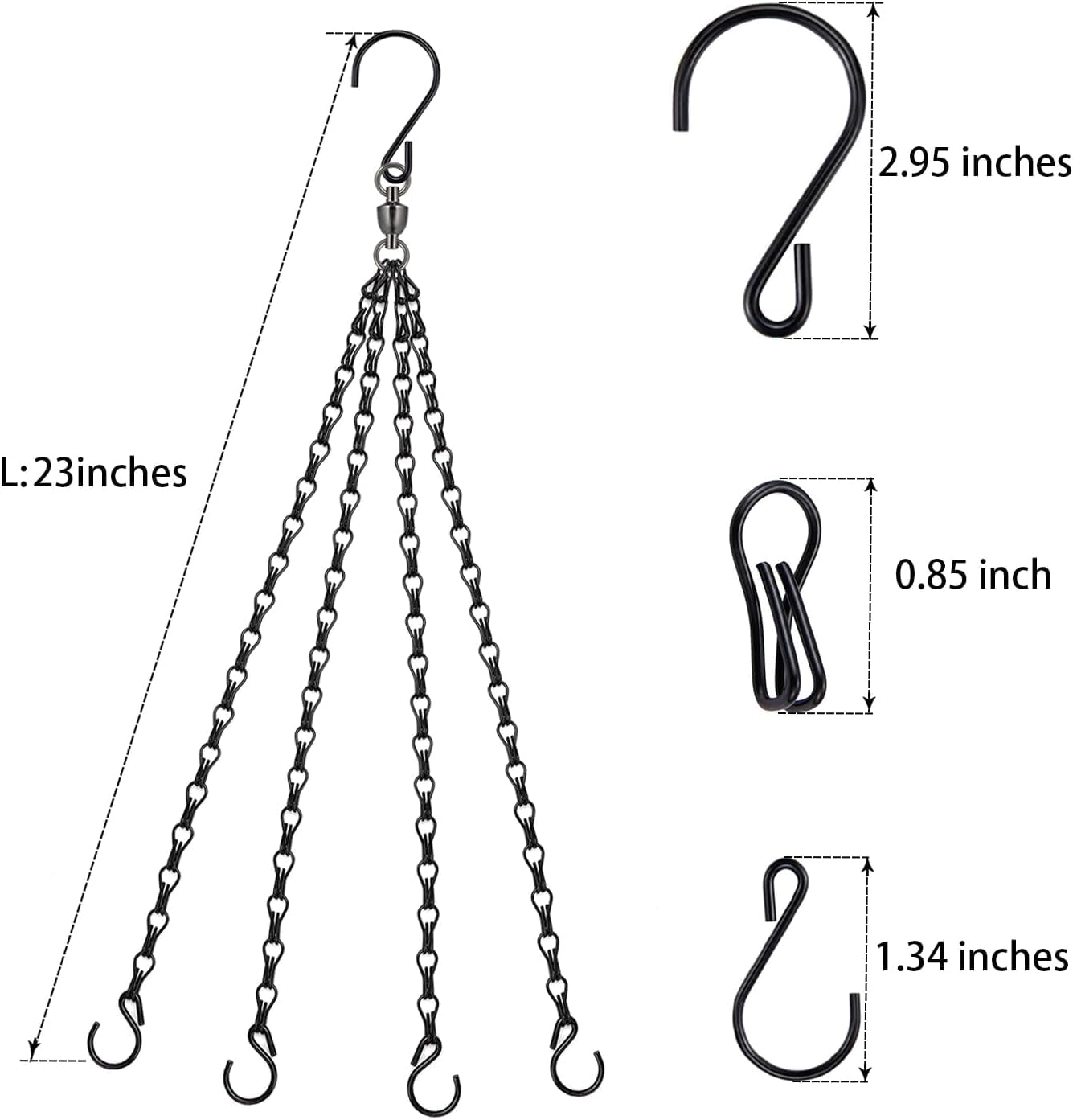 Snapklik.com : Heybe Swivel Hanging Basket Chains 23 Inches 4 Leads ...