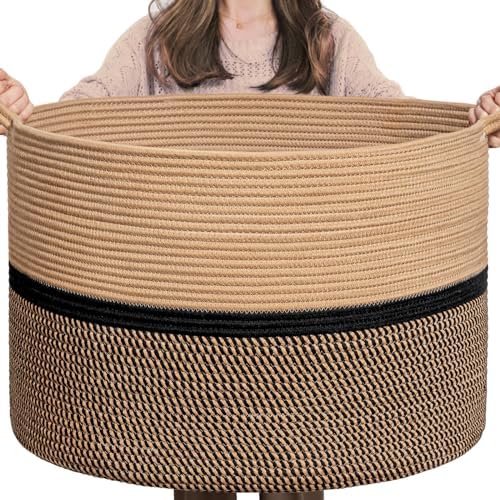 Amazon.com: CHICVITA XXL Extra Large Cotton Rope Woven Basket, Throw ...