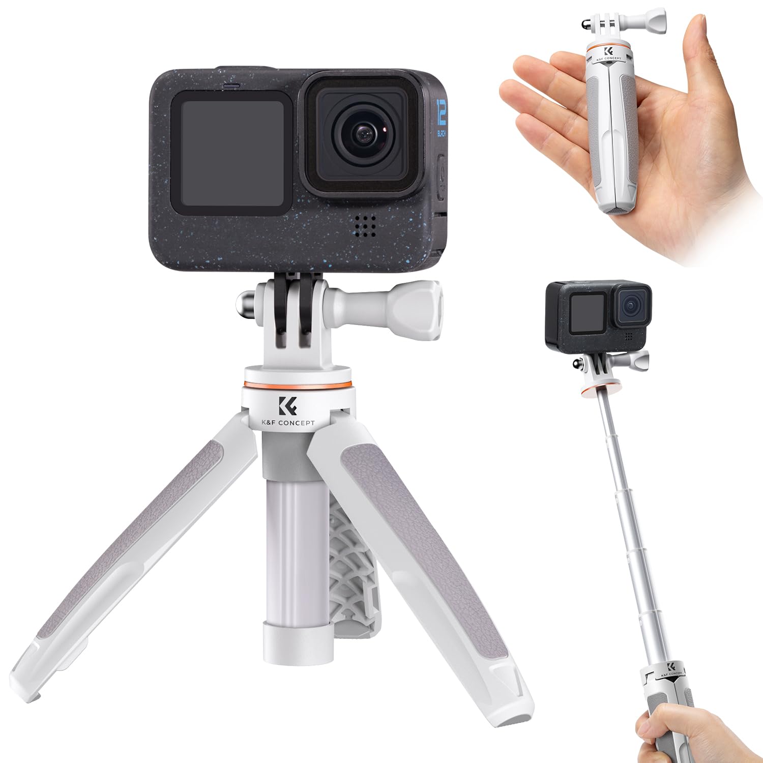 Amazon.com: K&F Concept Selfie Stick Tripod for GoPro, Extendable Vlog ...
