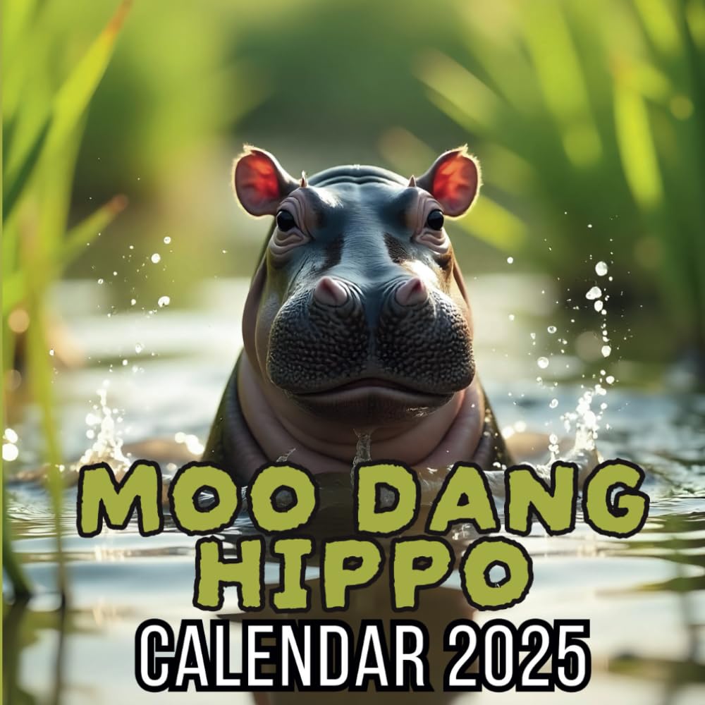 Amazon.com: Moo Deng Hippo Calendar 2025: 12 Month Moo Deng Hippo From ...
