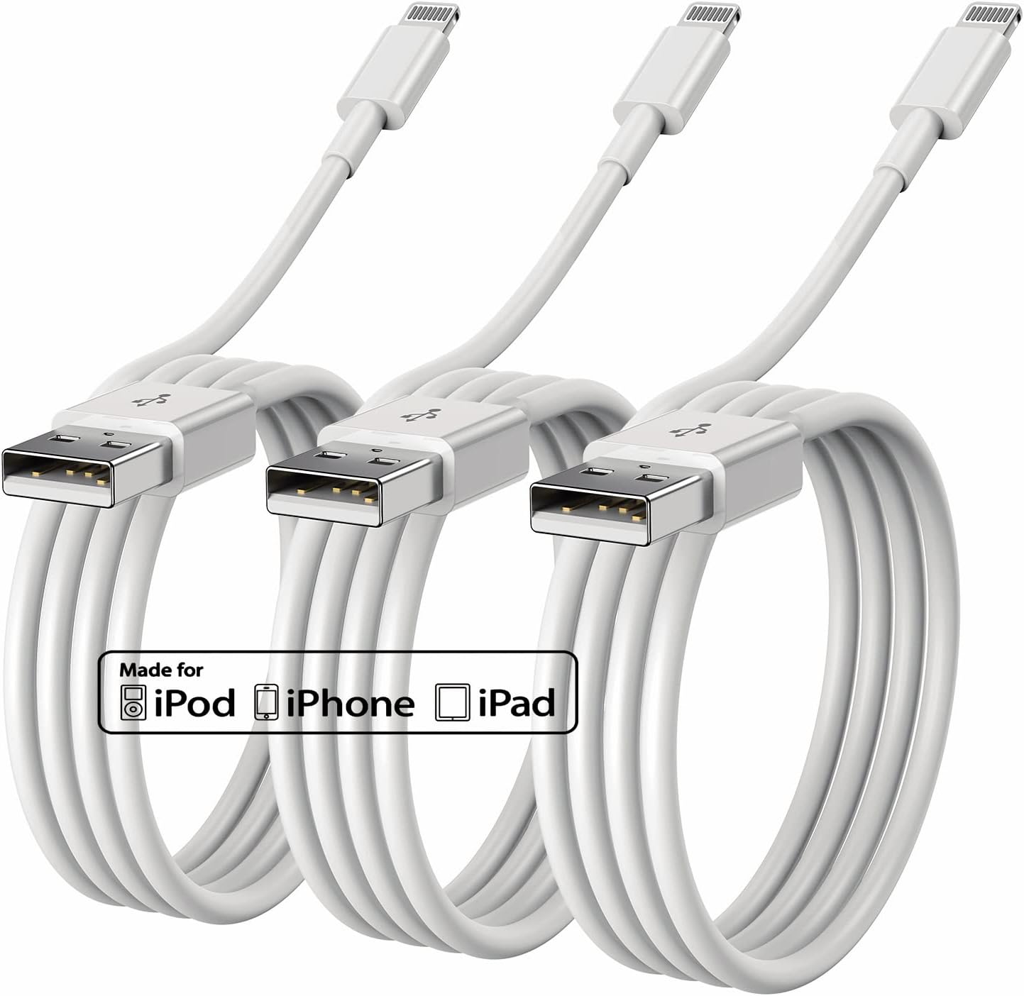 Short Charger Cable (2 Pack 0.2M) Fast Charging 7Inch Wire for Apple ...