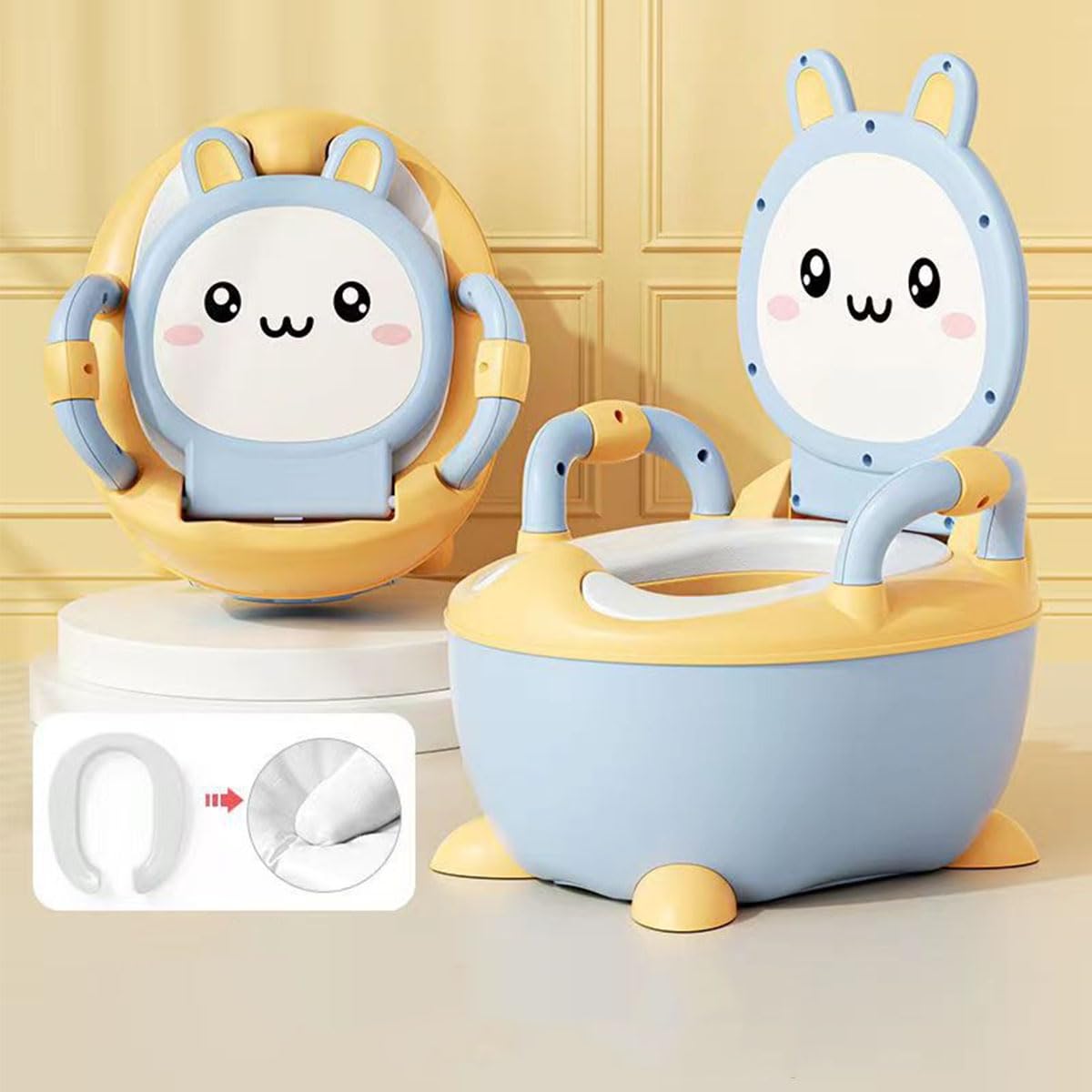 Buy HELEE Kid Size Potty, Toddler Potty Chair with Soft Seat, Realistic ...
