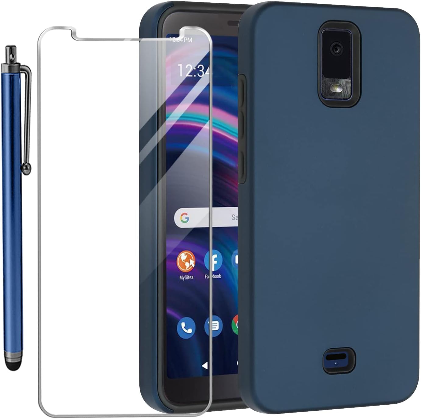 Amazon.com: RYKQ Compatible with BLU View 3 Case, with Tempered Glass ...