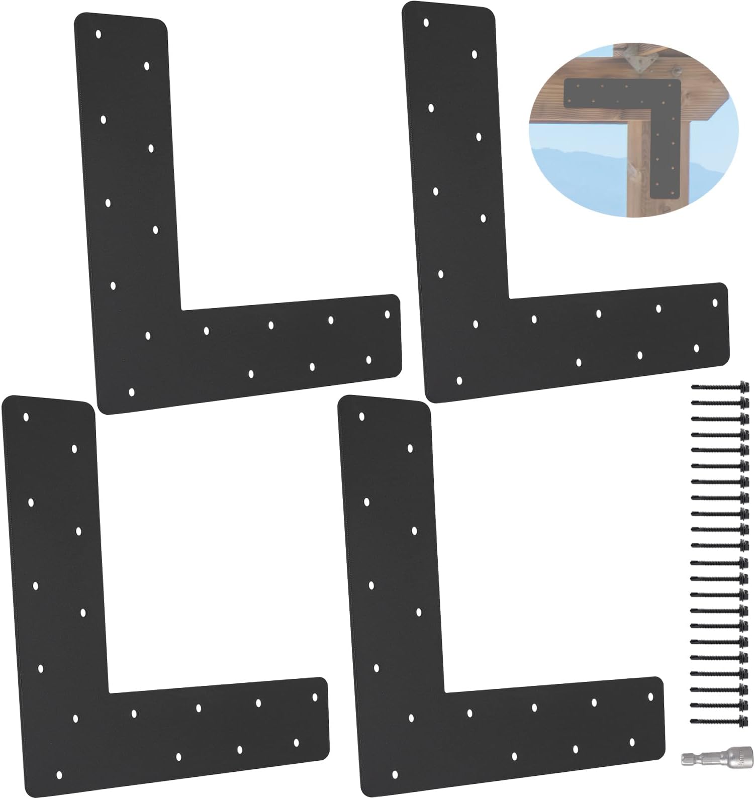 Amazon.com: Heavy Duty L Shape Steel Flat Bracket 2 Pcs,10x10 Inch, L ...