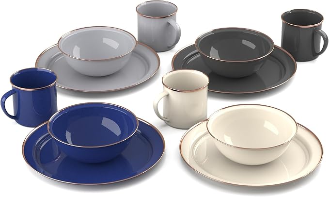 Amazon.com: GSI Outdoors Mesa 4-Person Enamelware Camp Set – Classic ...