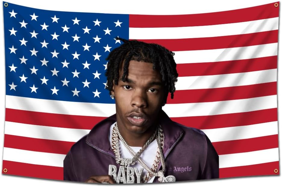 Amazon.com : eksent Rapper Baby American Flag Fabric Poster Polyester ...