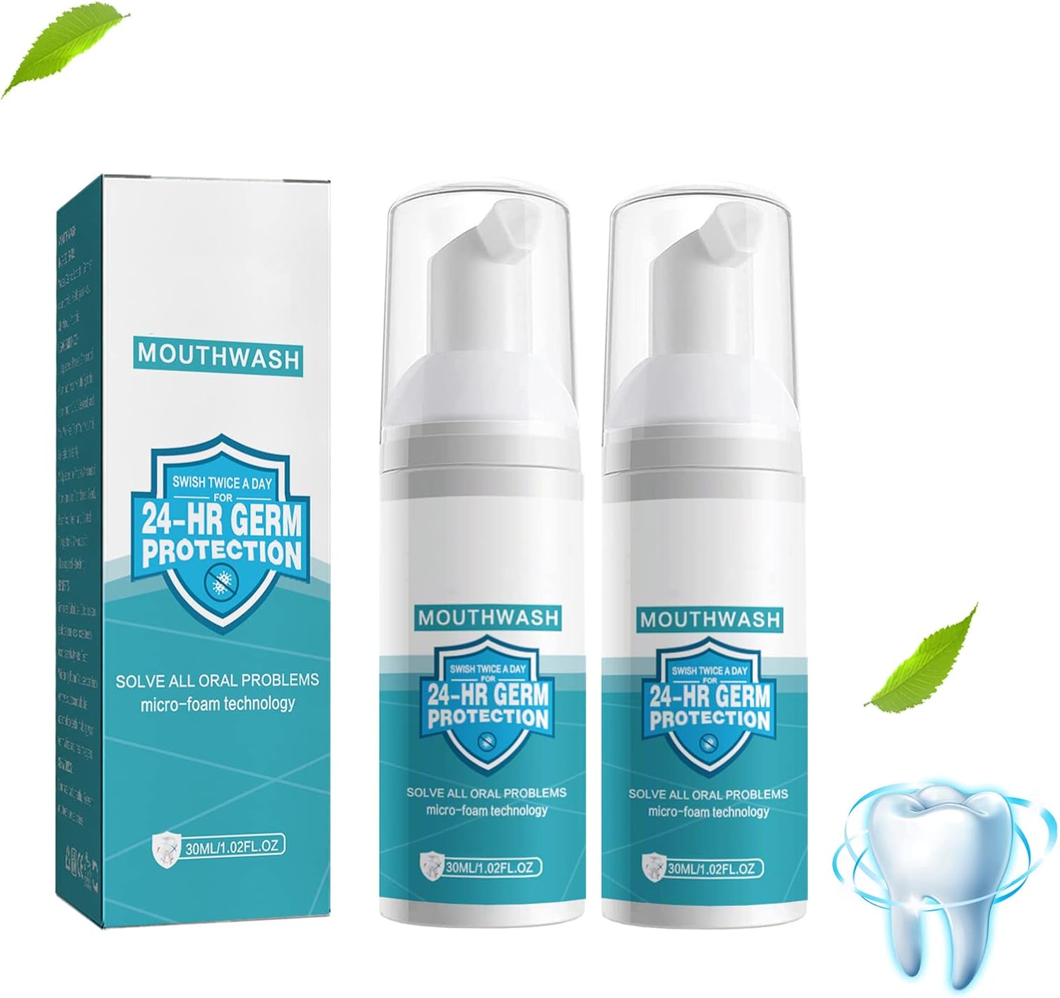 2pcs Teeth Whitening Mouthwash,Tooth Aid Mouthwash,Natural Teeth ...