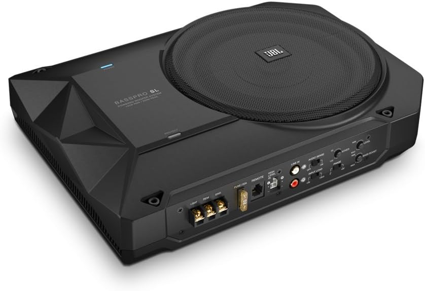 JBL BassPro SL 8-inch 125W RMS Powered Under-Seat Compact Subwoofer ...