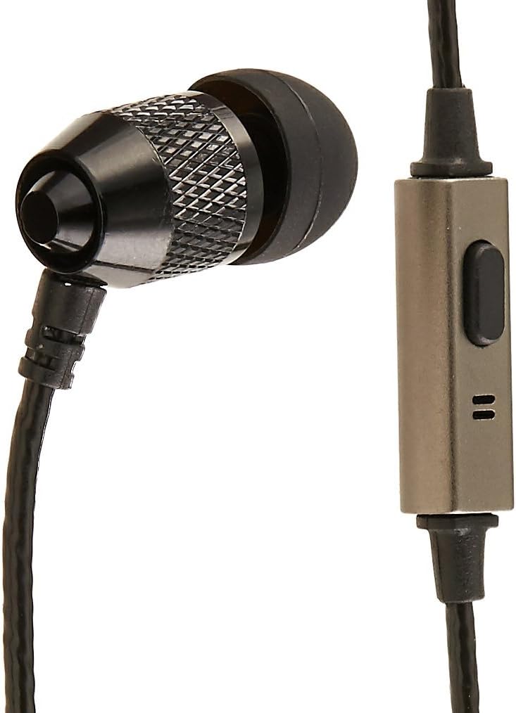 Amazon.com: Single Earbud Stereo-to-Mono Headphone w/Mic (Black/Silver ...