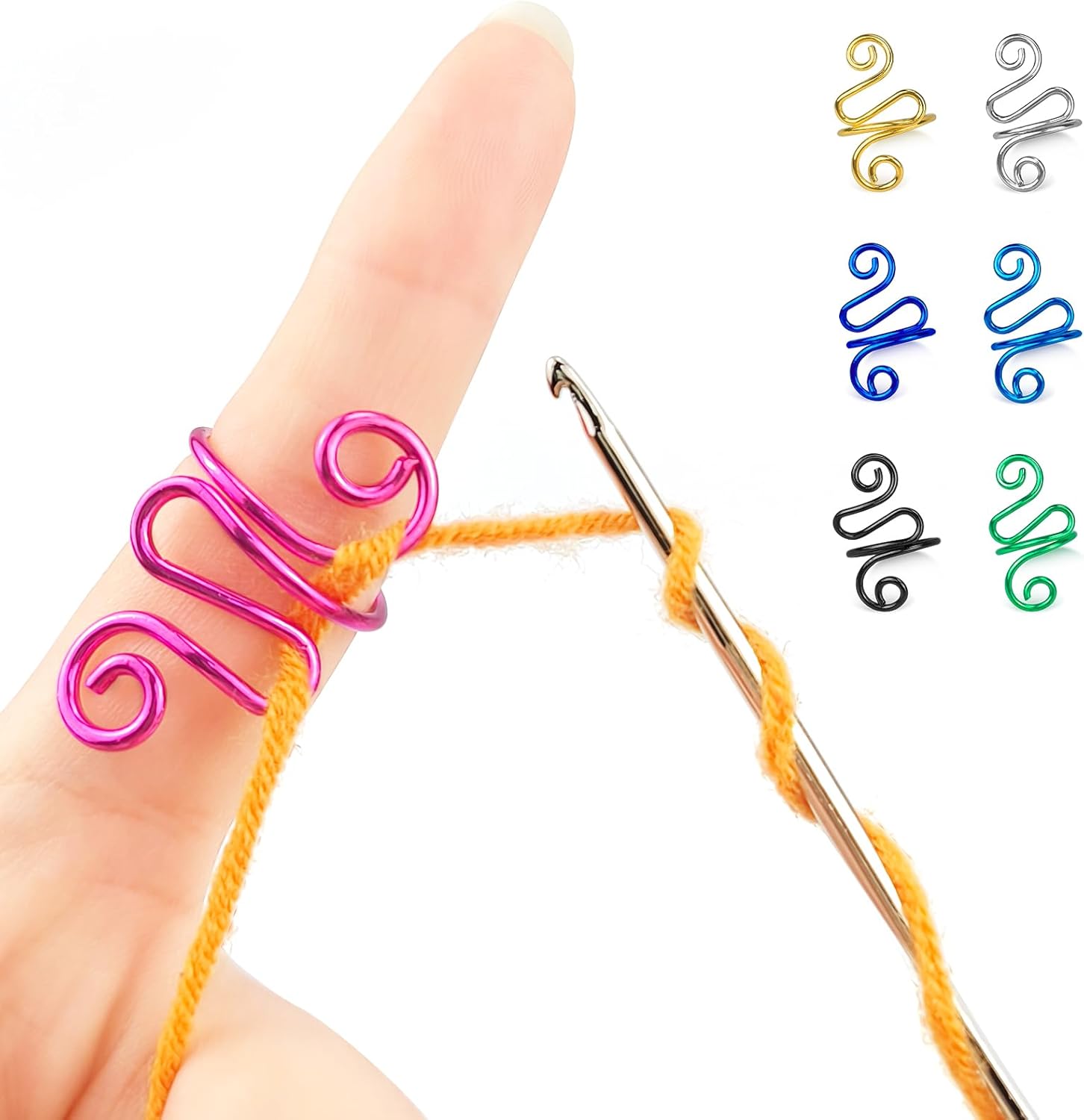 Amazon.com: Handmade Crochet Rings, Belifair Adjustable Crochet Tension ...