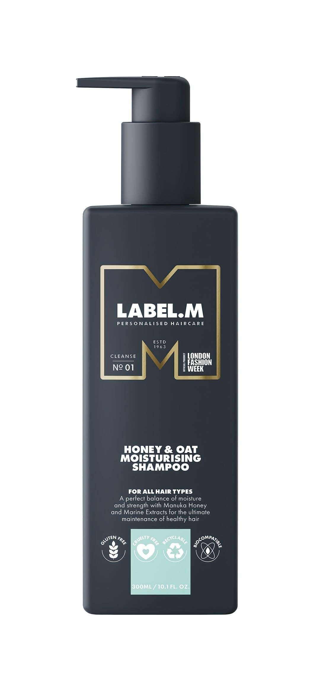 LABEL.M Honey & Oat Moisturising Shampoo 300ml – With Recyclable Pump ...