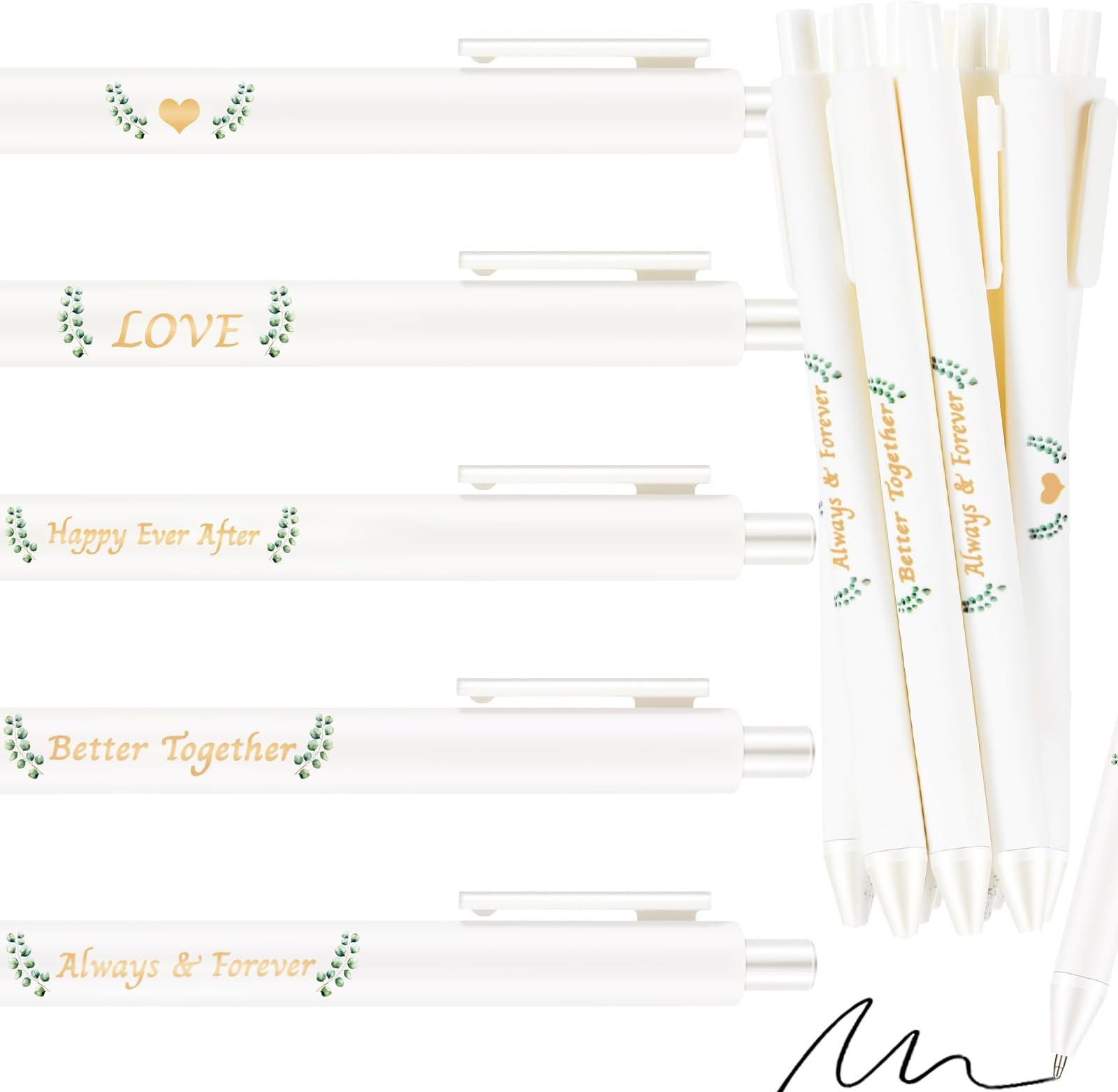 Amazon.com : Fulmoon 75 Pcs Wedding Bridal Shower Pens Bulk White ...