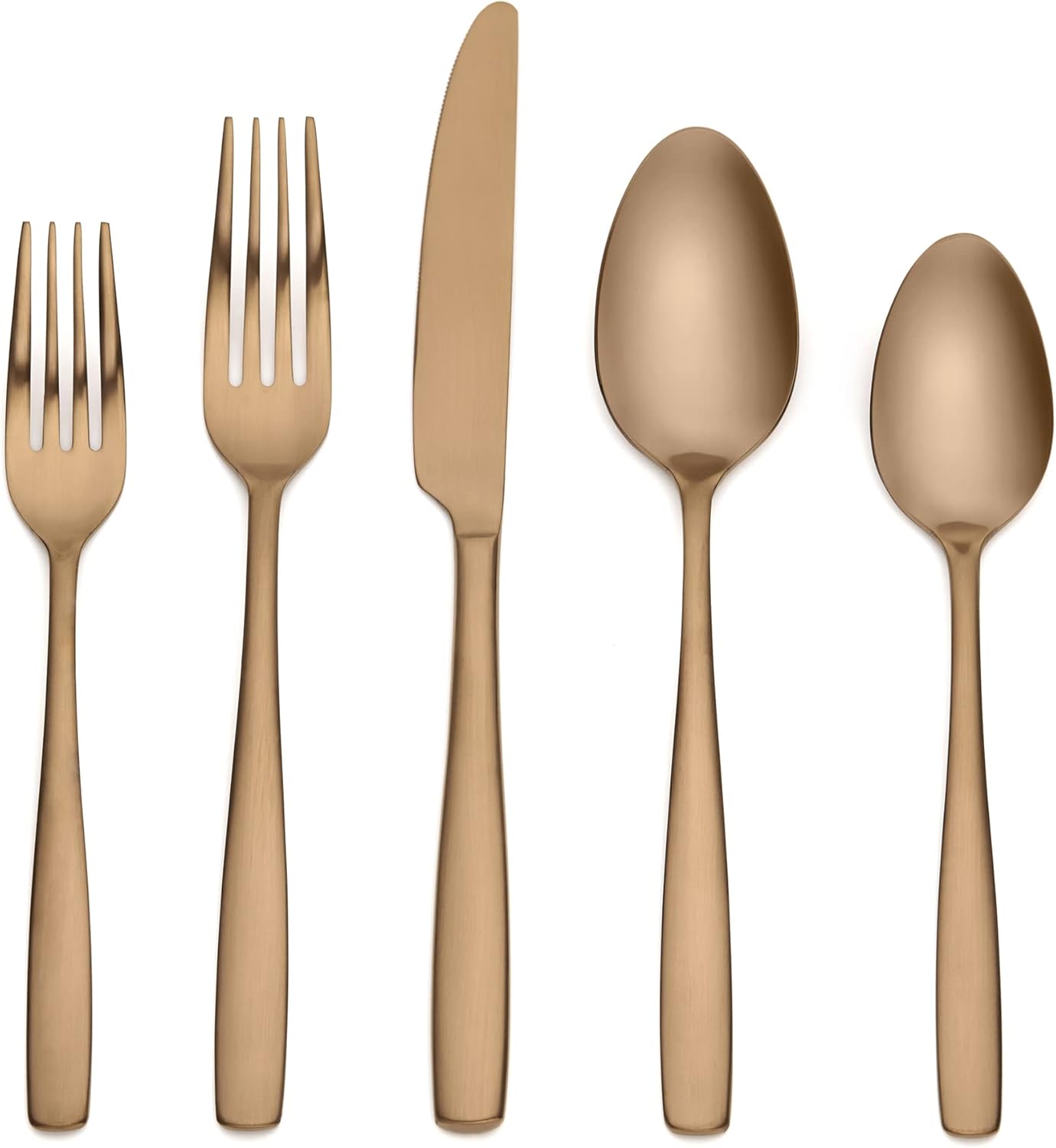 Amazon.com | 20 Piece Matte Copper Silverware Set, Ornative Eden ...