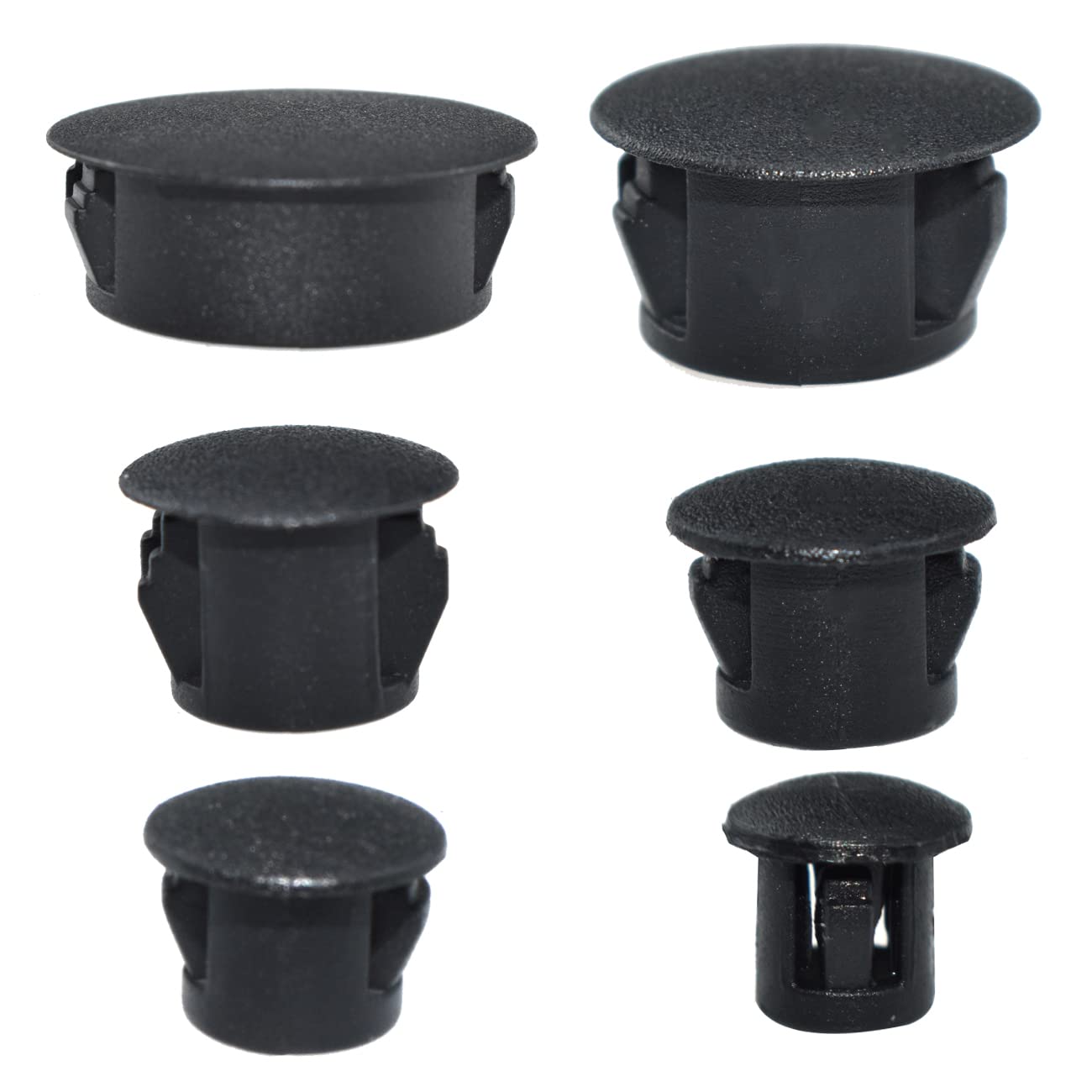 Amazon.com: Aifeier ET 6 Sizes Nylon Plastic Hole Plug Black Srew Hole ...