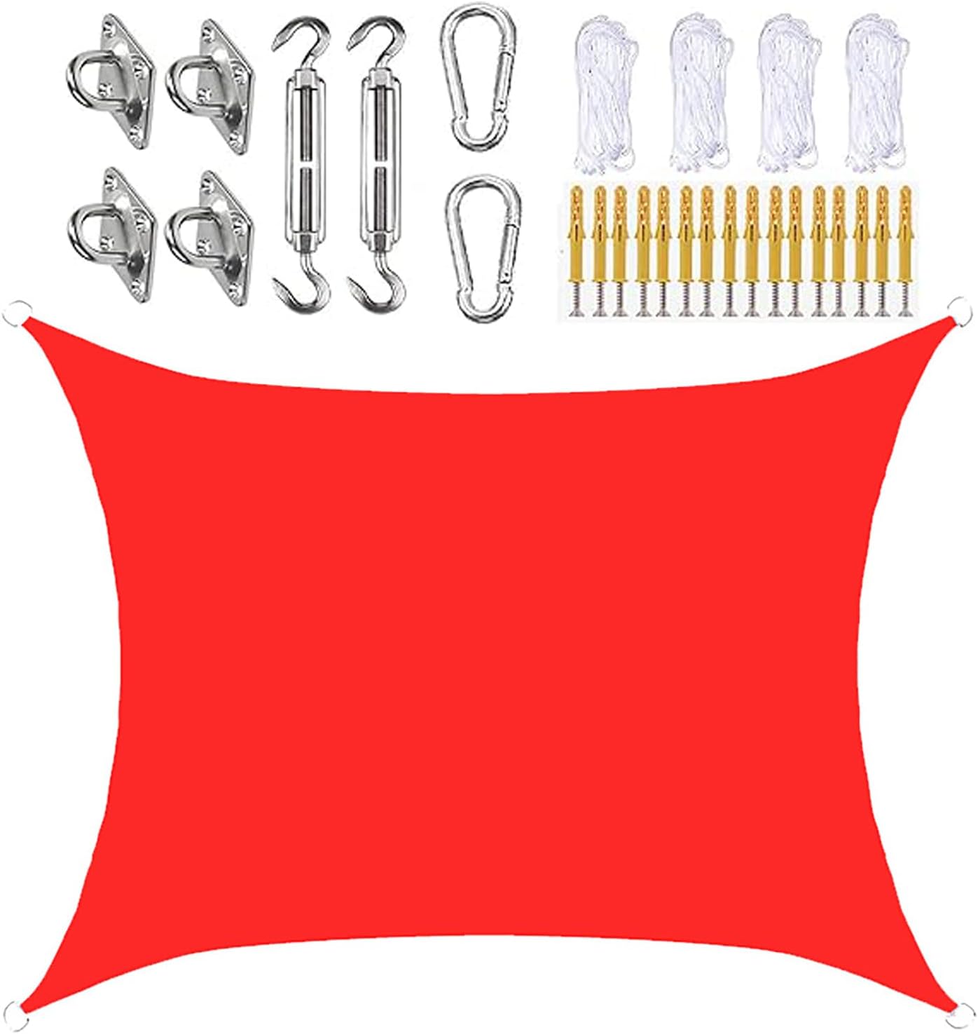 Amazon.com : Red,20'x23',Sun Shade Sail Canopy UV Protection Rectangle ...