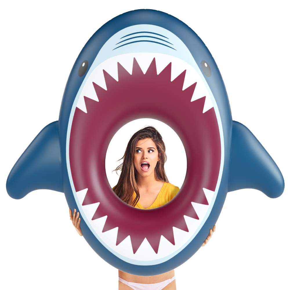 Snapklik.com : Inflatable Shark Pool Float Shark Floaties Water Fun ...