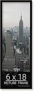 Amazon.com - WallsThatSpeak 6x18 Black Picture Frame, Modern Gallery ...