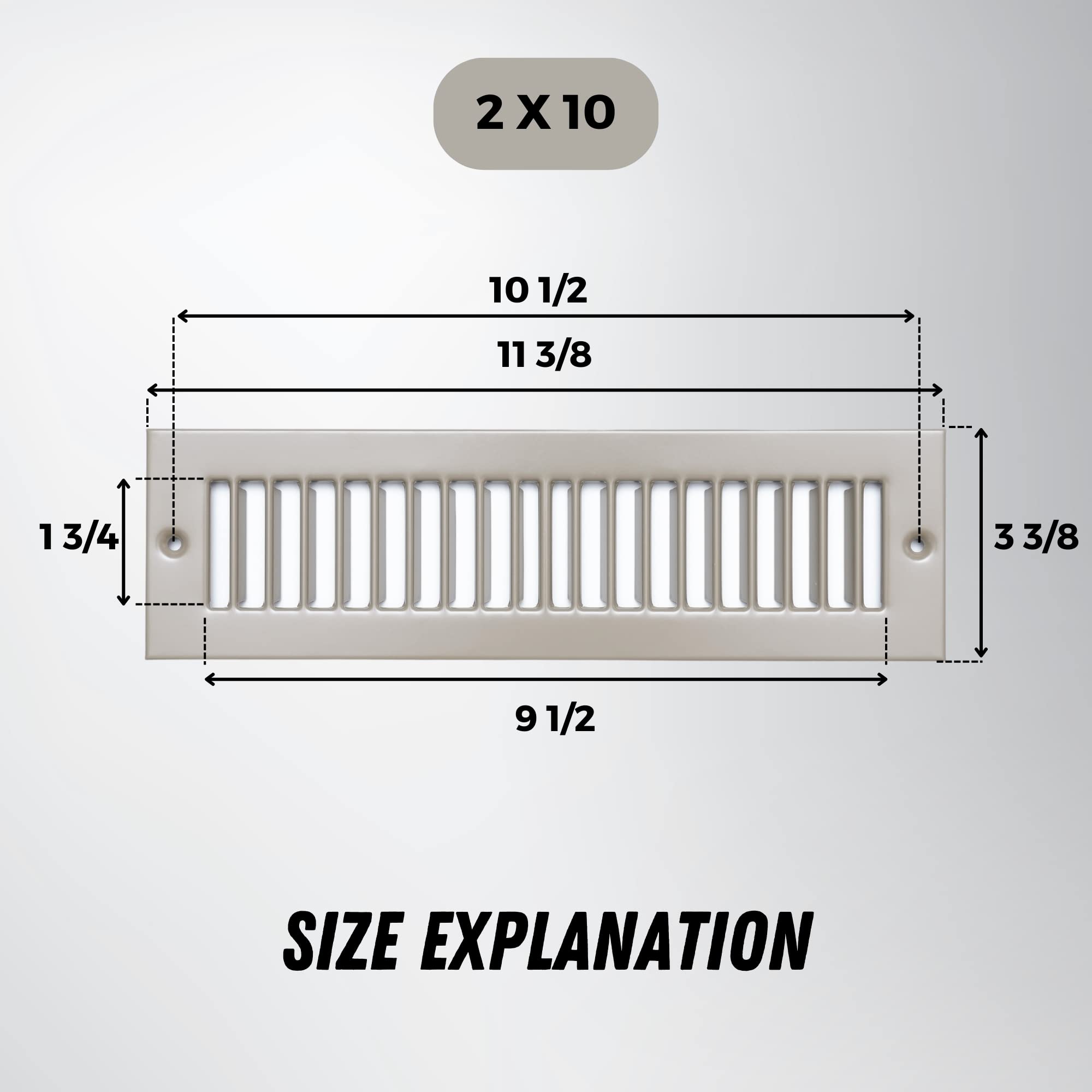 Snapklik.com : Fits 2x10 Duct Opening Toe Kick Vent Cover By Cabinet ...