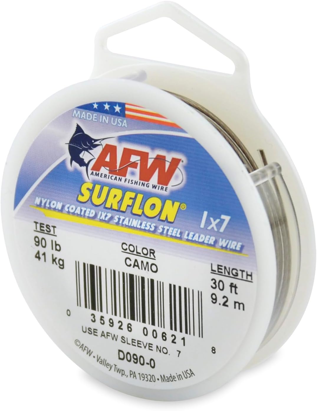 American Fishing Wire Surflon Nylon Coated 1x7 Stainless Steel Leader ...