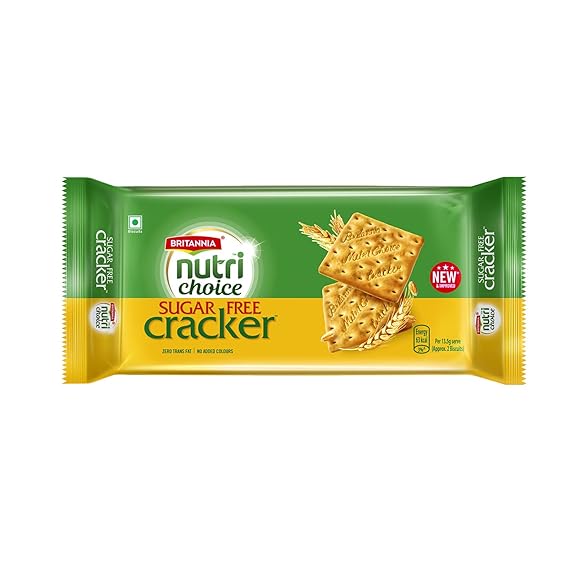 Britannia Nutri Choice Sugar Free Cream Cracker, 400g, Brownish Yellow ...