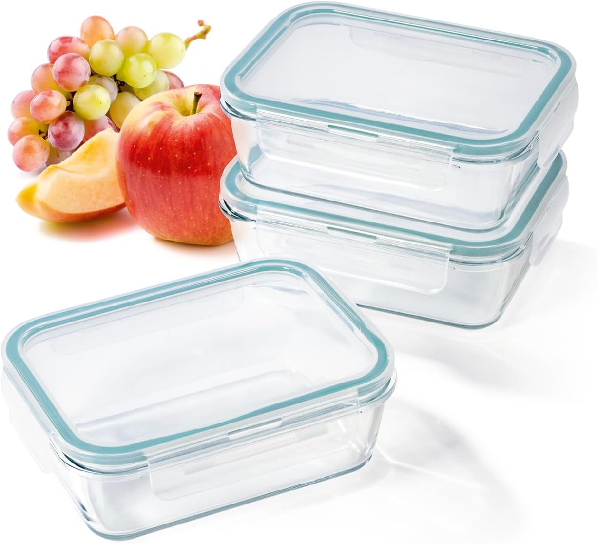 Amazon.com: GOURMETmaxx Klick-It Glass Food Storage Containers, 3 Cans ...