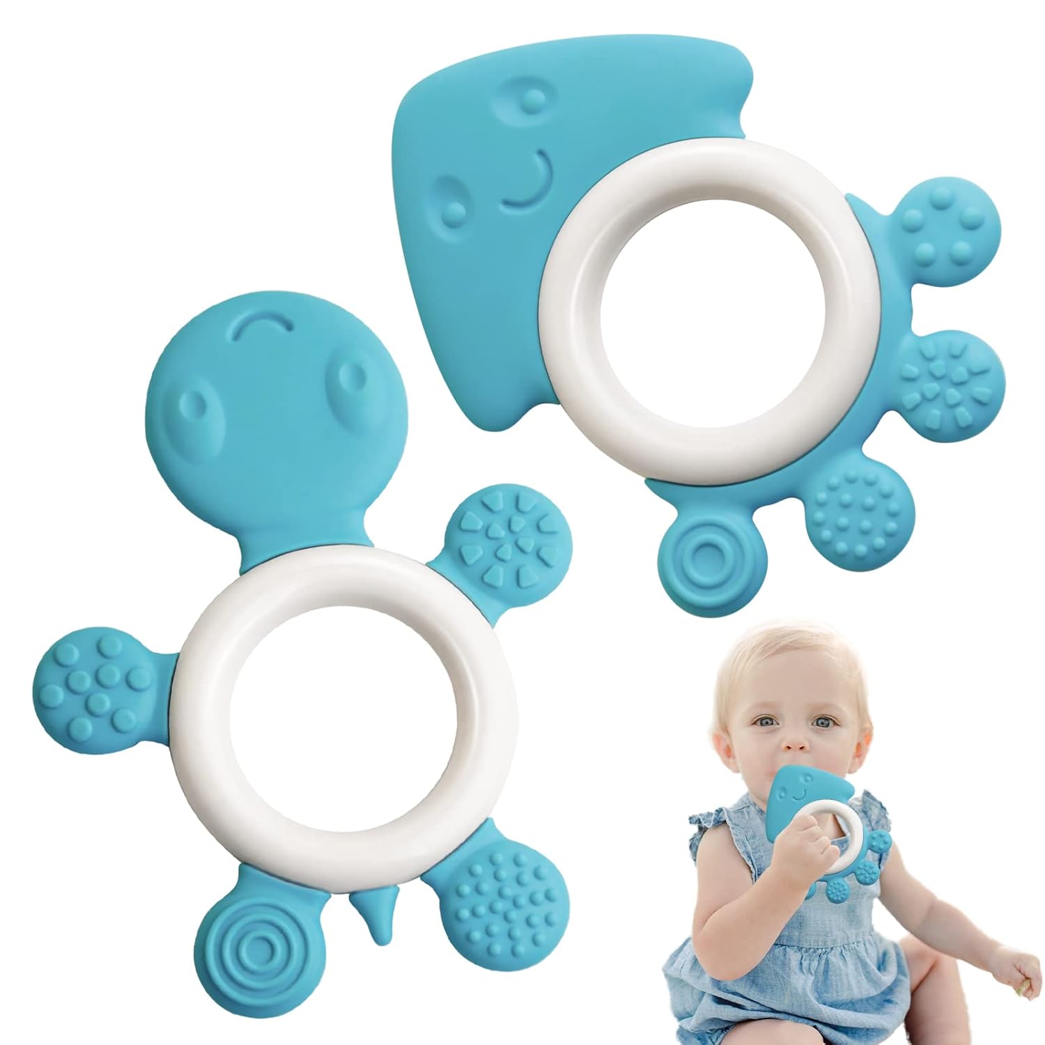 Amazon.com : 2 Pack Baby Sensory Teething Teether Toys: Teething Toys ...