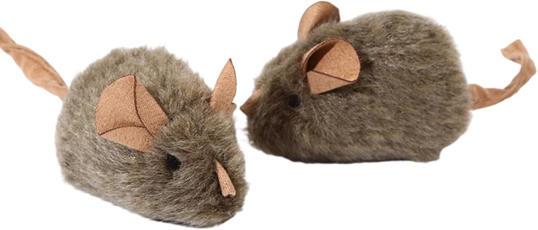 Amazon.com: Cat Mouse Toy - 2PCS Realistic Plush Squeaking Sensor ...