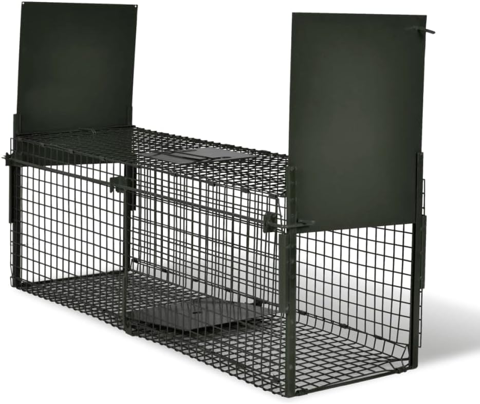 Amazon.com : vidaXL - Live Animal Catch Life Trap 2 Door Iron Mesh Cage ...