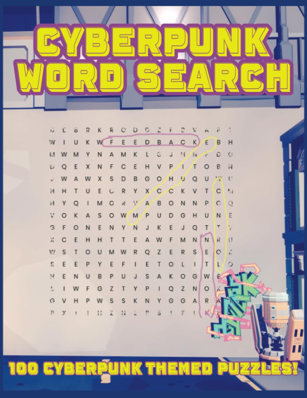 Cyberpunk Word Search for Adults & Teens with 100 Cyberpunk Themed ...