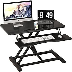 Standing Desk Converter with Keyboard Tray, 4.3-20.7”Height Adjustable ...