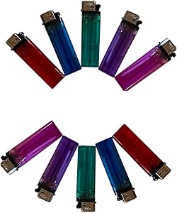 Amazon.com: 10 Pcs Full Size Disposable Butane Lighter Assorted Colors ...