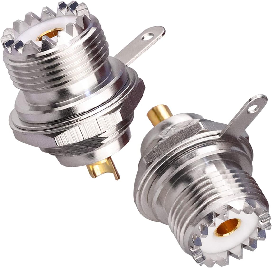 TUOLNK UHF SO239 Bulkhead Female Panel Chassis Mount Flange Solder Cup PL259 RF Coaxial ...