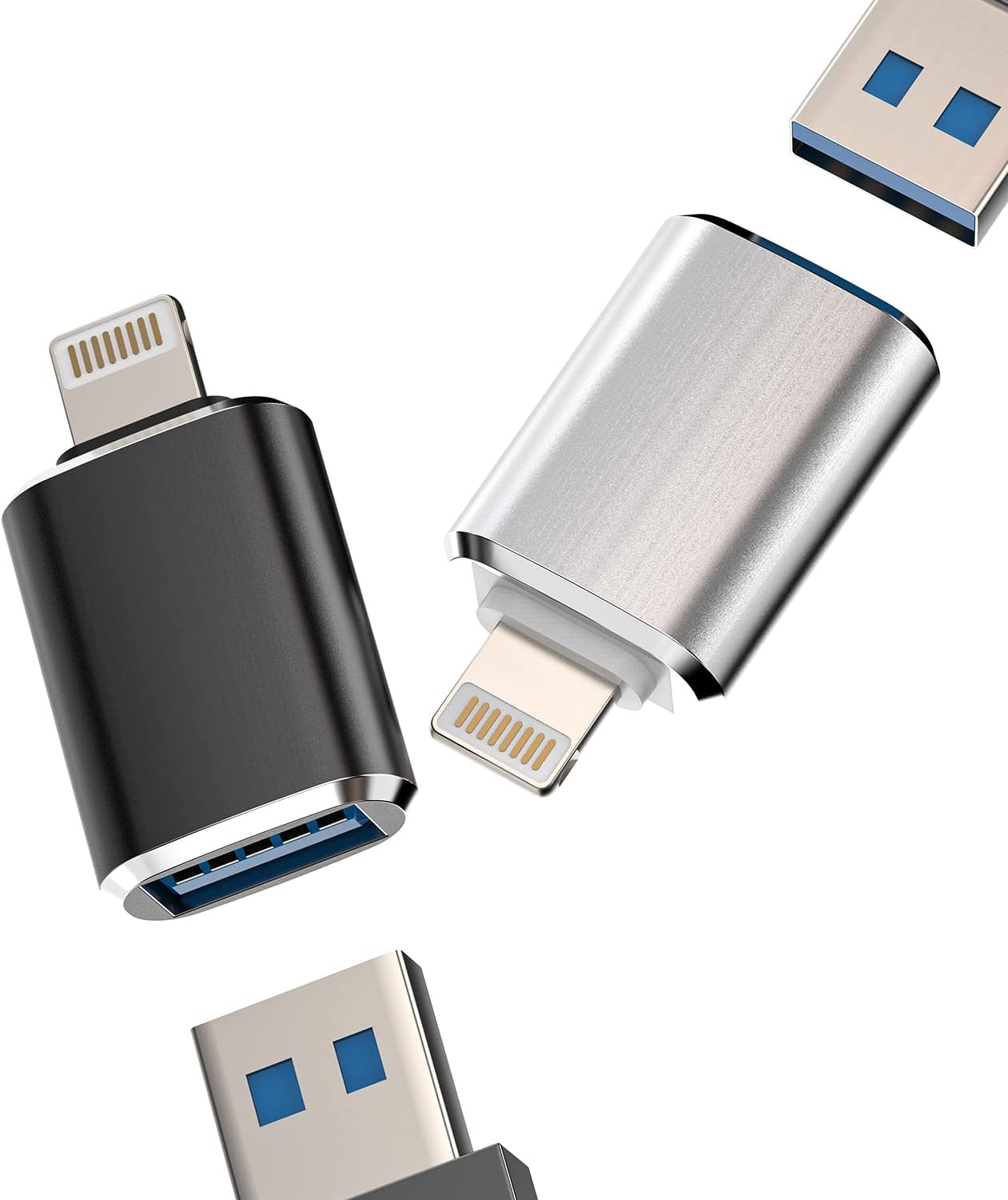 Amazon.com: iPhone OTG Adapter(2Pack)USB Female to Lightning Male ...