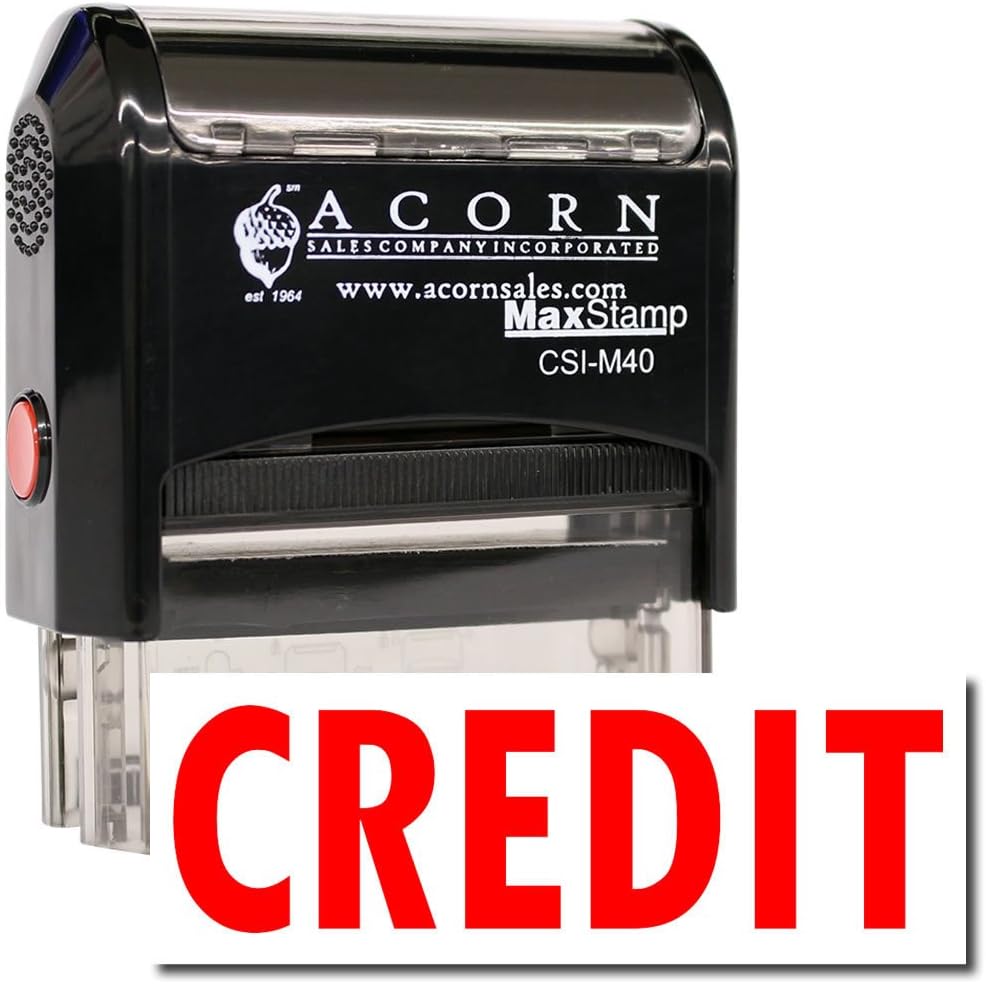 Amazon.com : Quality, Large Self-Inking Credit Stamp with Blue Ink, 7/8 ...