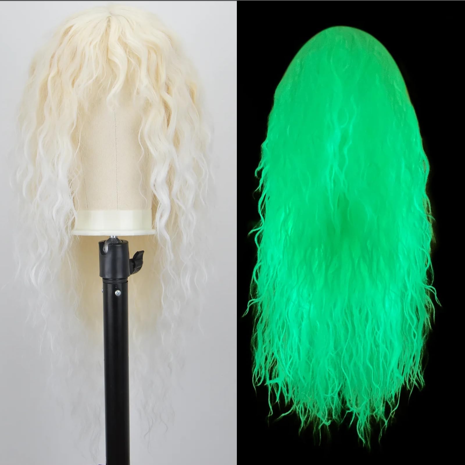 Amazon.com : FREE BEAUTY Glow in the Dark Wig With Bangs for Women 26 ...