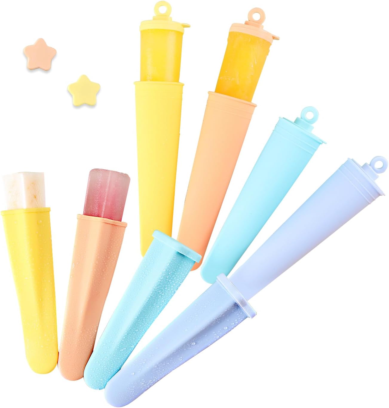 Amazon.com: iNeibo Silicone Popsicle Molds ice Pop Mould - Set of 10 ...