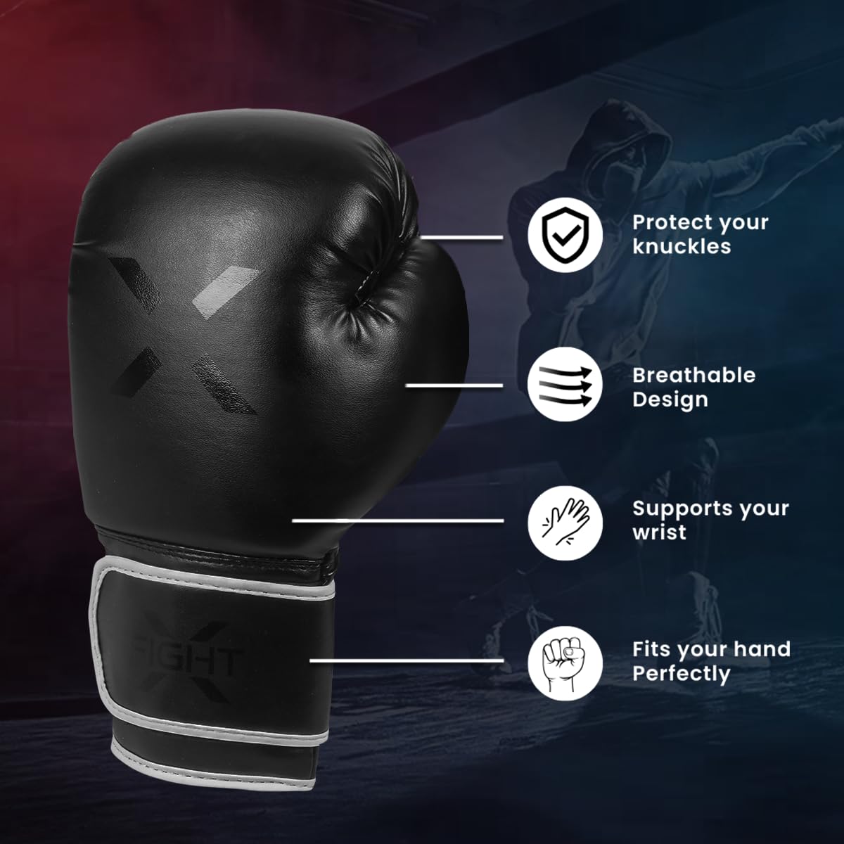 Snapklik.com : FightX Professional Boxing Gloves Men Women Pro Training ...
