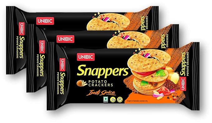 Unibic Snappers Potato Crackers Indi Spice 75g (Pack of 3) Unique ...