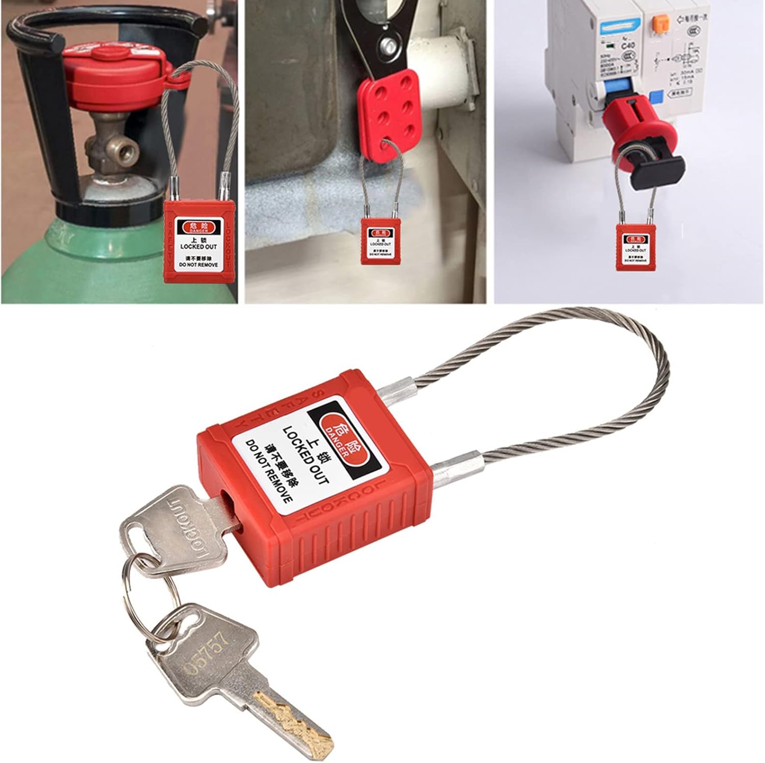 Lockout Lock, Lockout Tagout Safety Padlock with Key, Lock Off Kit ...
