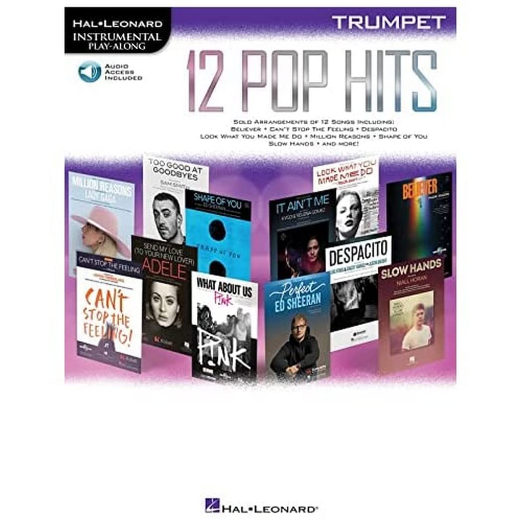 Amazon.com: 12 Pop Hits for Trumpet - Instrumental Play-Along Book ...