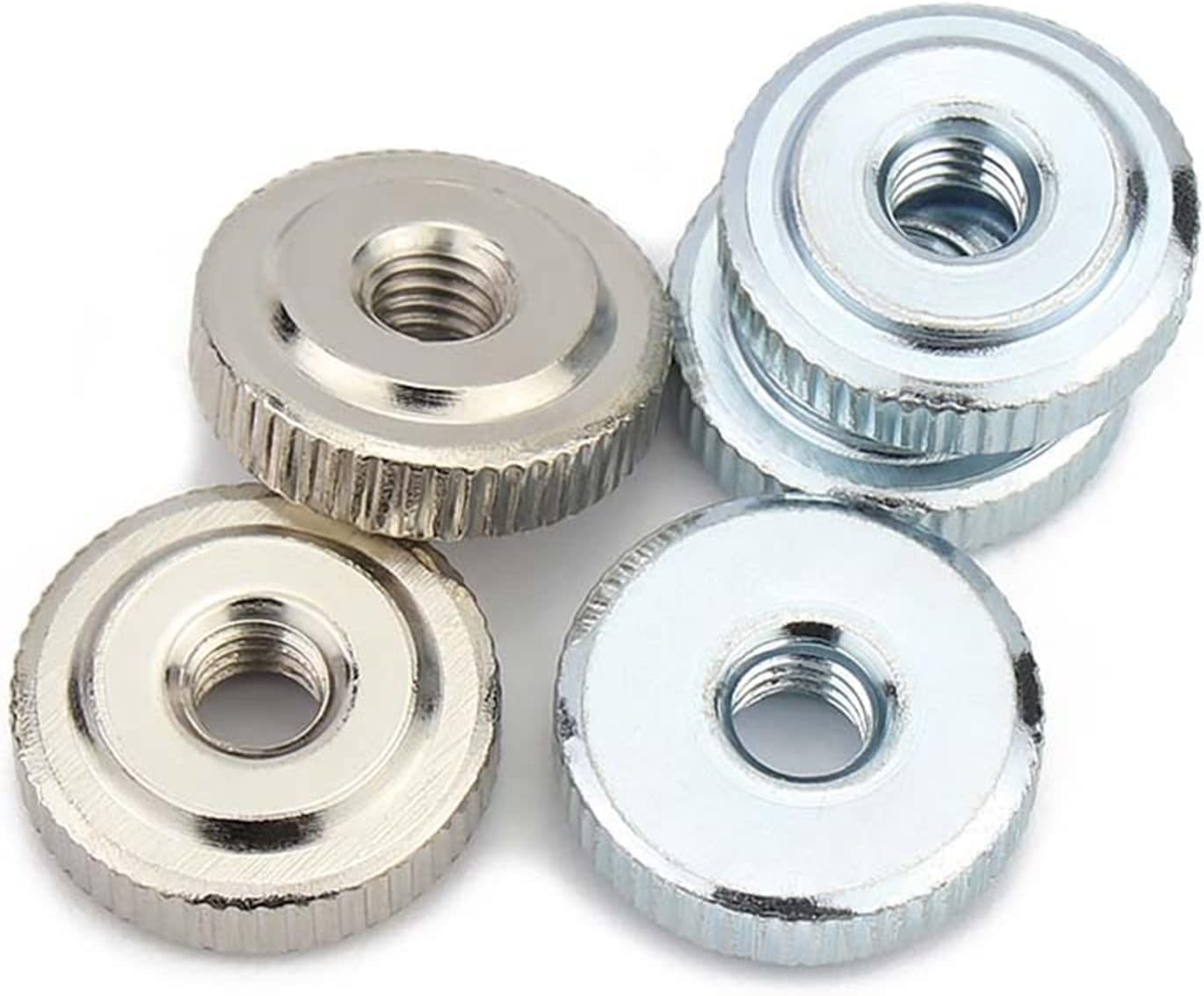 ZYAURA Rack Nuts 2Pcs Galvanized Hand Knurled Screw Nut Plating Nickel ...