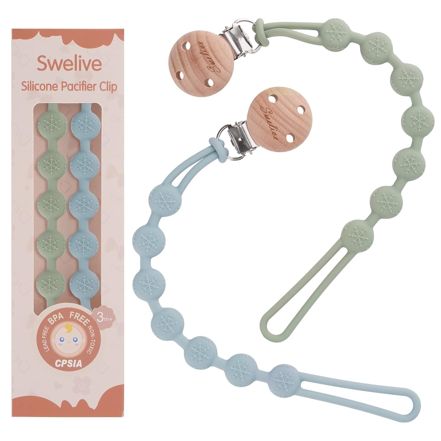 Amazon.com : Pacifier Clips for Baby Boys Girl, 2 Pack Pacifier Holder ...