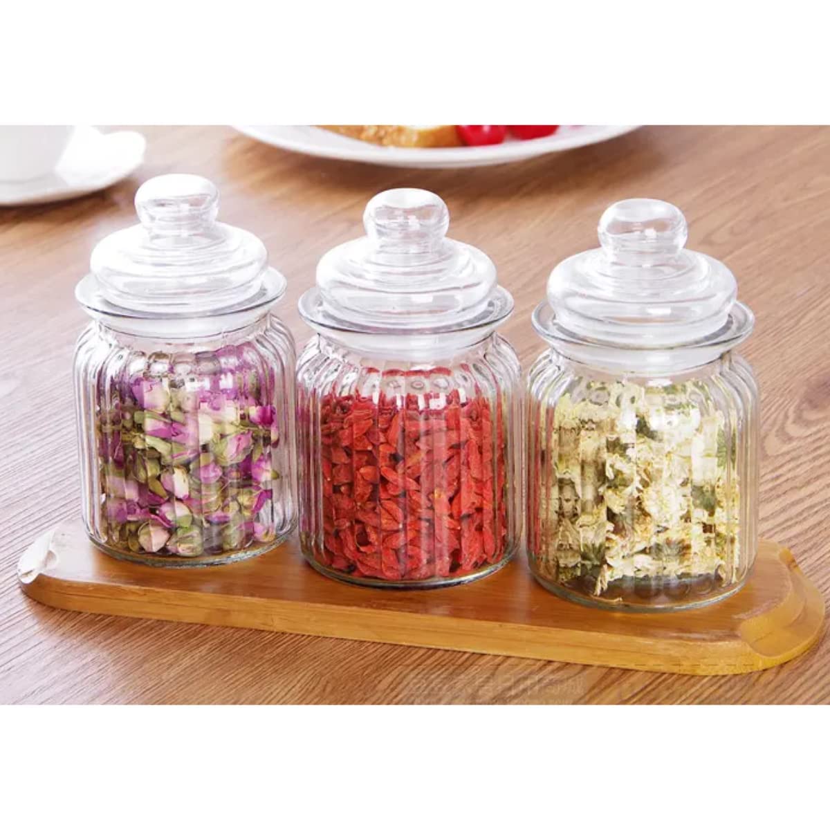 Buy MAIIRO Glass Container Jar With Lid For Kitchen Small Jars For ...