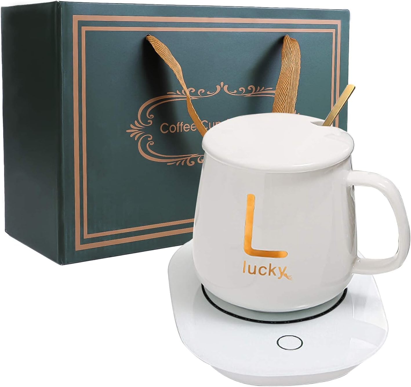 Amazon.com: Coffee Mug Warmer & Mug Gift Box Set, WOOW DEPOT White ...