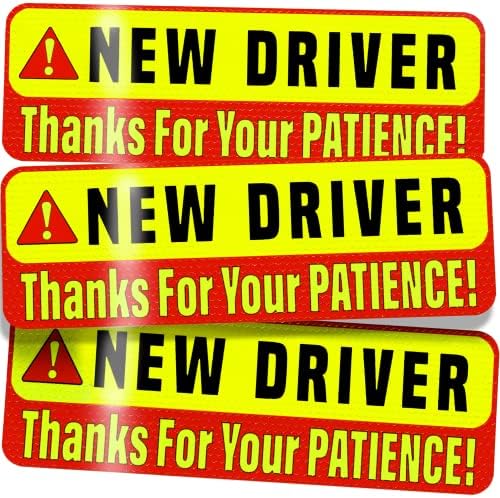 ASSURED SIGNS New Driver Magnetic Sign for Car - EXTRA LARGE 12" by 4 ...
