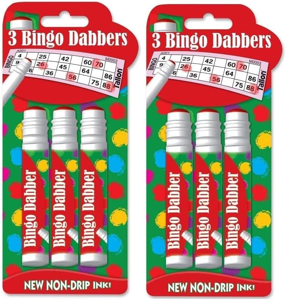 Atlona Tallon Games Bingo Dabber (Pack of 3),White,Pack of 3 19.6 x 9.1 ...