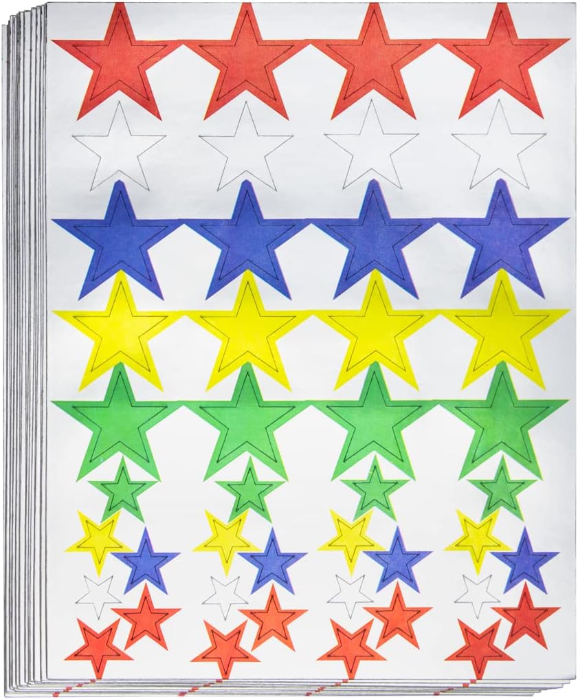 Amazon.com: Hygloss Products Colored Foil Star Stickers – Shiny ...