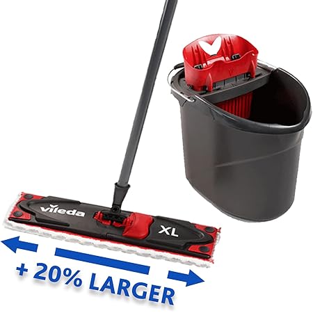 Vileda ULTRAMAX XL Bodenwischer Komplett Set, extra breiter Wischmopp ...