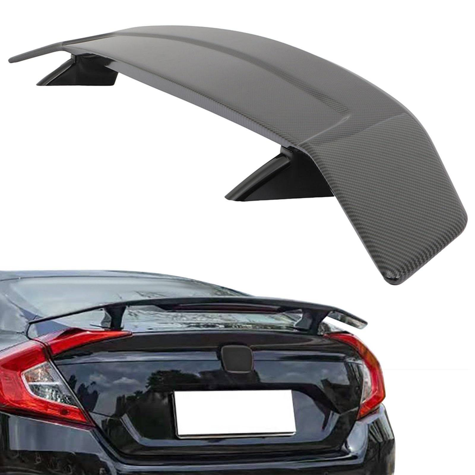 Snapklik.com : Spoiler Wing GT Style Universal 52" ABS Glossy Carbon ...
